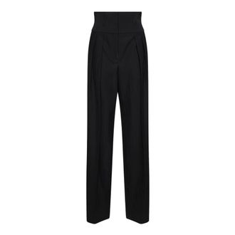 Dolce & Gabbana Pinstripe Woll Jacquard Hose - - Trousers - Damen - Schwarzk - L