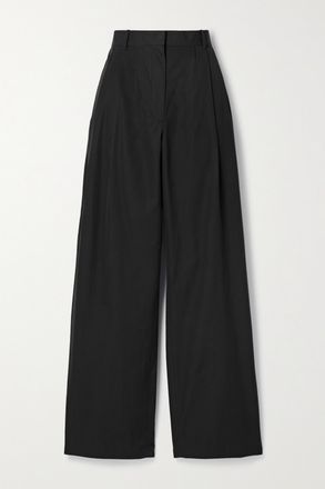 The Row Pantalon Droit En Laine Bufus - Bleu