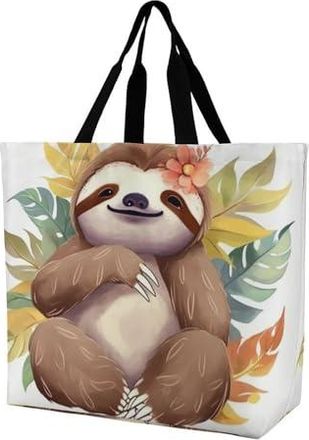 Generic Feuilles De Paresseux Mignonnes Sac Fourre-Tout L&eacute;ger Sacs De Courses Grand Sac A Main Femmes Pour Travail Voyage Shopping