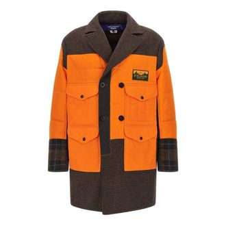 Junya Watanabe Homme, Manteaux, Multicolore, Taille: L Patchwork Long Coat