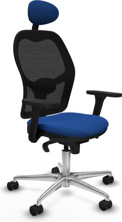 Piqueras y Crespo B&uuml;rostuhl mit 3D-Armen, h&ouml;henverstellbarer Lendenwirbelst&uuml;tze und festem Kopfteil, ausgestattet mit Sincro 5 Positionen und injiziertem Schaumstoff, S