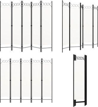vidaXL 5-tlg. Raumteiler Weiß 200x180 cm - Raumteiler - Dekorationsartikel - Wohnbereich - Wohnzimmer - Schlafzimmer - Home & Living