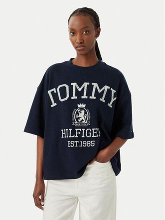 Tommy Hilfiger T-Shirt Varsity WW0WW50940 Dunkelblau Relaxed Fit