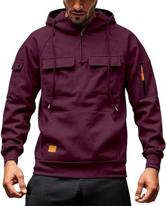 Generic 2026 Sweats a Capuche pour Homme Zipp&eacute; Hiver Manches Longues avec Poches Chaud Veste Sport D&eacute;Contract&eacute;