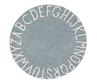 Lorena Canals ABC Tapis Lavable Rond en Coton 150 x 150 x 30 cm Bleu