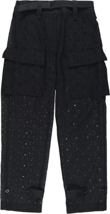 sacai Femme, Pantalons, Noir, Taille: 40 FR Pantalone Cargo