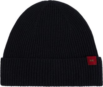 Kiton Bonnet en cachemire avec &eacute;cusson - Homme - Accessoires - Bleu - Taille: 57 CM