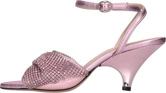 Marc Ellis Femme, Chaussures, Rose, Taille: 38 EU Sandales en cuir avec applications