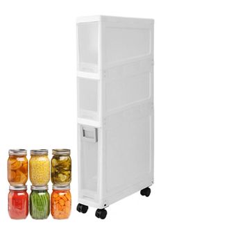 Generic Schmaler Stauraumschrank - Hoher Schlanker Organizer Mit Schubladen,Badezimmerschrank Fuer Kleine Raeume,Geeignet Fuer Wohnzimmer Waschraum Eingang Sc