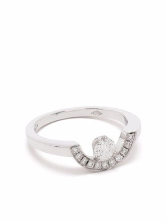 Loyal.e Paris bague Intr&eacute;pide en or blanc recycl&eacute; 18ct pav&eacute;e de diamants - Argent