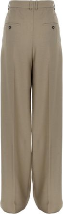 Saint Laurent Virgin Wool Blend Tailored Trousers - Beige