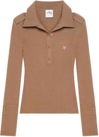 Courr&egrave;ges Pull Col Rond - Aucun