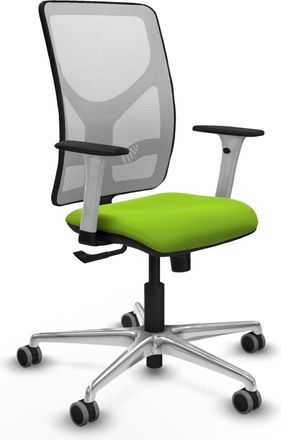 Piqueras y Crespo B&uuml;rostuhl mit hoher R&uuml;ckenlehne, mit wei&szlig;en und schwarzen Armlehnen, h&ouml;henverstellbare Lendenwirbelst&uuml;tze, mit 3 Positionen, Wei&szlig;/Pistazie