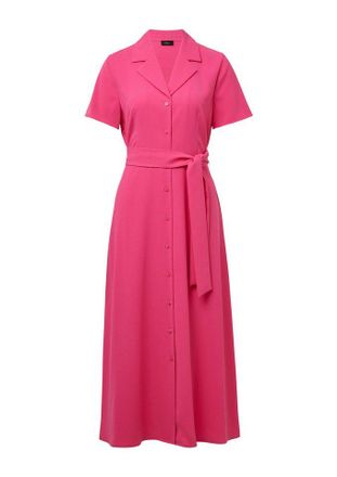 s.Oliver Maxikleid Kleid Figurbetontes Midikleid mit Bindeg&uuml;rtel und Reverskragen