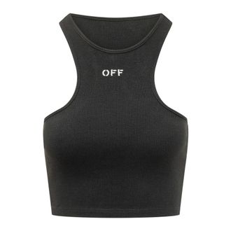 Off-white Femme, Tops, Noir, Taille: 40 FR D&eacute;bardeur Court Stretch C&ocirc;tel&eacute;