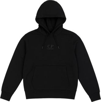 C.P. Company C.p. Company, Homme, Sweatshirts et sweats à capuche, Noir, Taille: M SweaT-shirt à Capuche - Molleton Diagonal Brossé et Émerisé