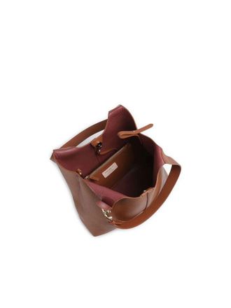Coccinelle Grained Leather Hobo Bag - Brown