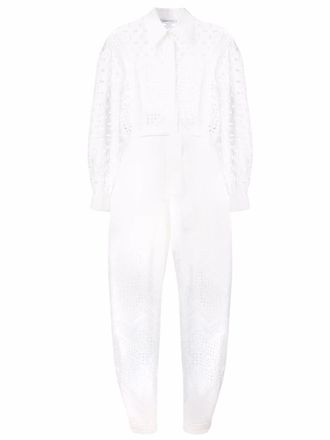 Alberta Ferretti body ceintur&eacute; &agrave; broderies - Blanc