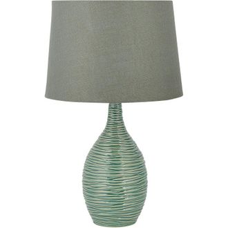 Beliani Beliani - Lampe &agrave; Poser D&eacute;co en C&eacute;ramique et Tissu Vert E27 Max 40W &Eacute;clairage Ambiant pour Chambre ou Salon Traditionnel ay Style Intemporel
