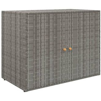 vidaXL Gartenschrank Grau 100x55,5x80 cm Poly Rattan Vidaxl