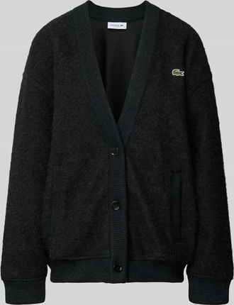 Lacoste Oversized Cardigan mit Logo-Patch