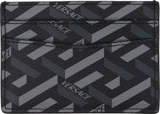 Versace Hommess Porte Document Tissu Noir/Gris