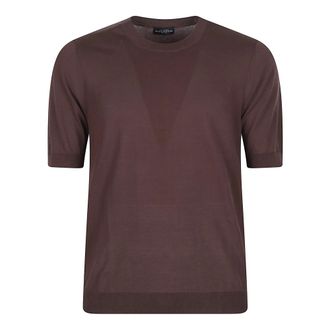 Ballantyne Kurzarm-Pullover Uni - - Tops - Herren - Braun - XL