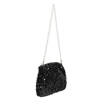 Valiclud Pochette de Soir&eacute;e &agrave; Paillettes Noir 244 X 17 X 48 CM Cha&icirc;ne Argent&eacute;e Petit Paquet Bandouli&egrave;re Scintillant pour Mariage F&ecirc;te Bal et Voyages Paquet &agrave; M