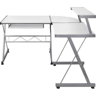 vidaXL Eck-Computertisch Wei&szlig; 132x112x99 cm Holzwerkstoff - Vidaxl