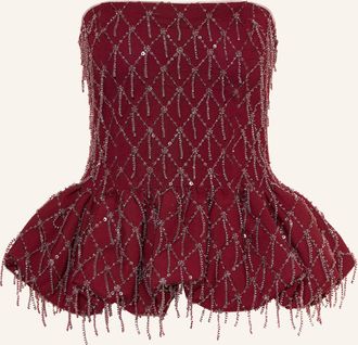 Rotate Rotate Off-Shoulder-Top Mit Schmuckperlen Und Pailletten rot