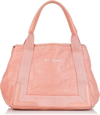 Balenciaga Shopper - Navy Cabas S Leather Tote Bag - Gr. unisize - in Gold - f&uuml;r Damen