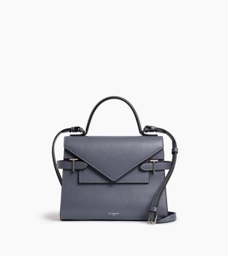 Le Tanneur Sac &agrave; main double rabat moyen mod&egrave;le Emilie en cuir grain&eacute;