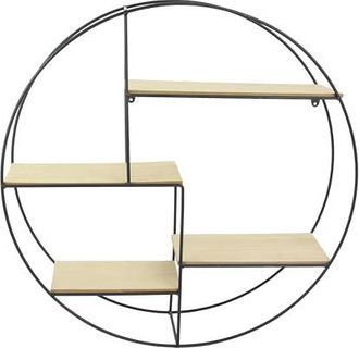 The Home Deco Factory Hd4406 - Etagere Bois Metal Rond 50X10X50 cm Mobilier Meuble Etagere Rangement Exposition