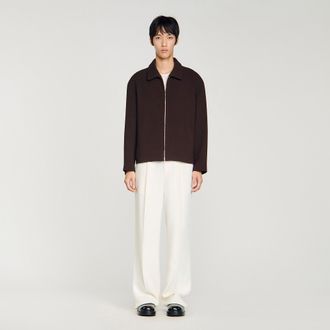 Sandro Blouson gaufr&eacute; zipp&eacute; col classique