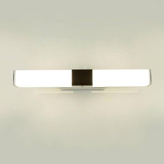 Licht-Erlebnisse Licht-erlebnisse - led Spiegelleuchte Edelstahl 40 cm breit IP44 Chrom Wei&szlig; l&auml;nglich 4100 k neutralwei&szlig;es Licht 630 lm