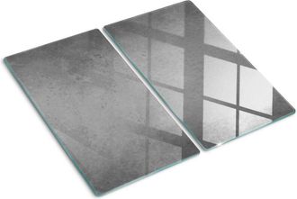 Tulup Tulup - Planche de cuisine, couvre plaque, verre planche d&eacute;couper, verre tremp&eacute; - 2 x 30 x 52 cm - B&eacute;ton