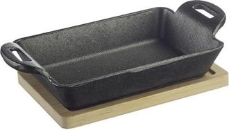 Westmark Gusseiserne Schale Tapas + Friends - kleine Gusseisen-Auflaufform, f&uuml;r alle Herdarten geeignet, auch Induktion und Grill, inkl. Bambus-Untersetzer - E