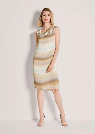 Madeleine Midikleid Viskosekleid mit Aquarell-Print Midikleid mit Wasserfallausschnitt, Kniel&auml;nge und ohne Arm