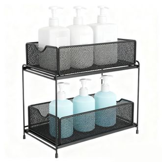 Generico Organizer f&uuml;r K&uuml;chensp&uuml;le, gro&szlig;es Fassungsverm&ouml;gen, 2 Ebenen, Organizer f&uuml;r die K&uuml;che, f&uuml;r Badezimmer, Kabinett, Speisekammer, Schwamm, Tasse, Haus
