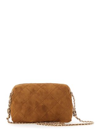 Tory Burch Womens Shoulder Bag Fleming Brown Suede Bovine