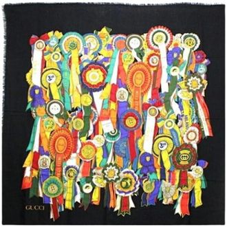 Gucci unisex, Pre-owned, Noir, Taille: ONE Size &Eacute;charpe en laine Pre-owned