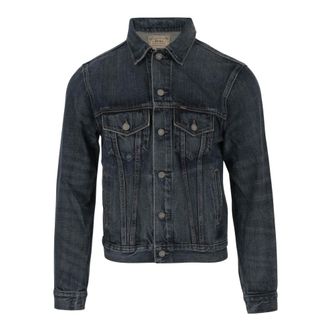 Polo Ralph Lauren Homme, Vestes, Bleu, Taille: L Veste en Denim en Coton avec Patte de Boutonnage