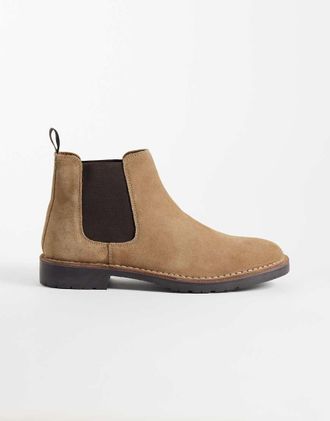 Asos Chelsea-Stiefel aus Wildleder in Sandbeige-Neutral