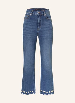 Maje Straight Jeans Mit Schmuckperlen Und Schmucksteinen blau