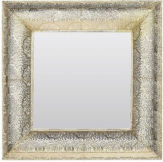 Beliani Miroir Mural de Forme Carr&eacute;e 60 x 60 cm avec Cadre D&eacute;coration Antique Dor&eacute; pour Salon et Chambre Design Moderne Beliani