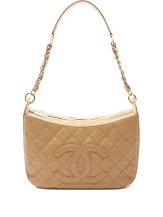 Chanel sac porté épaule matelassé (2002-2003) - Tons neutres