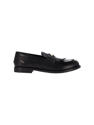 Miu Miu Leather Logo Loafers