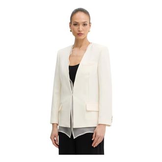 Simona Corsellini Blazer Droit - Femme - Vestes - Beige - Taille: 40 FR