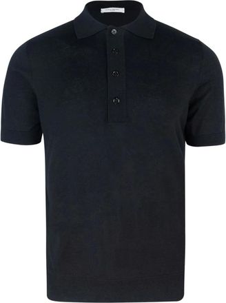 Paolo Pecora Homme, Tops, Noir, Taille: 2XL Polo Noir C&ocirc;tel&eacute; Soie Coton