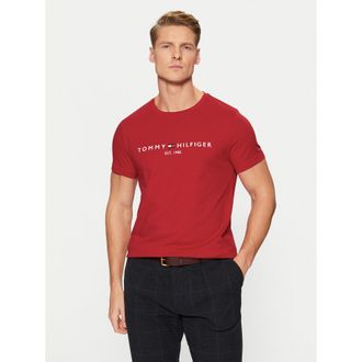 Tommy Hilfiger T-Shirt Tommy Logo MW0MW11797 Rot Regular Fit